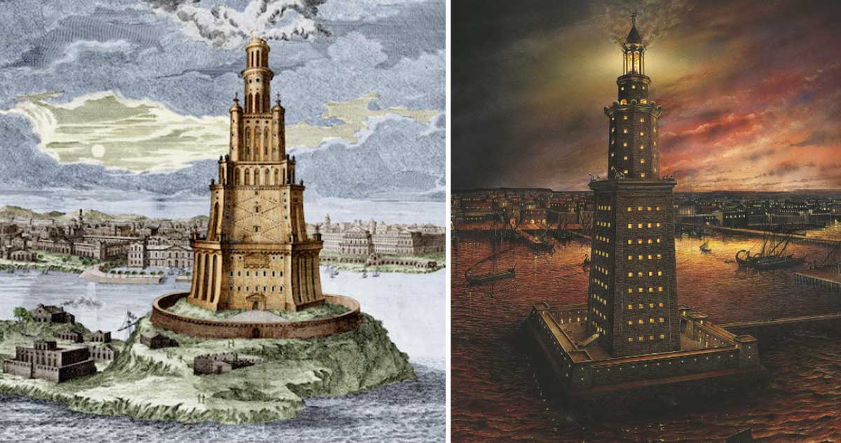 Farul din Alexandria, una dintre cele 7 minuni ale lumii antice. Cine l ...